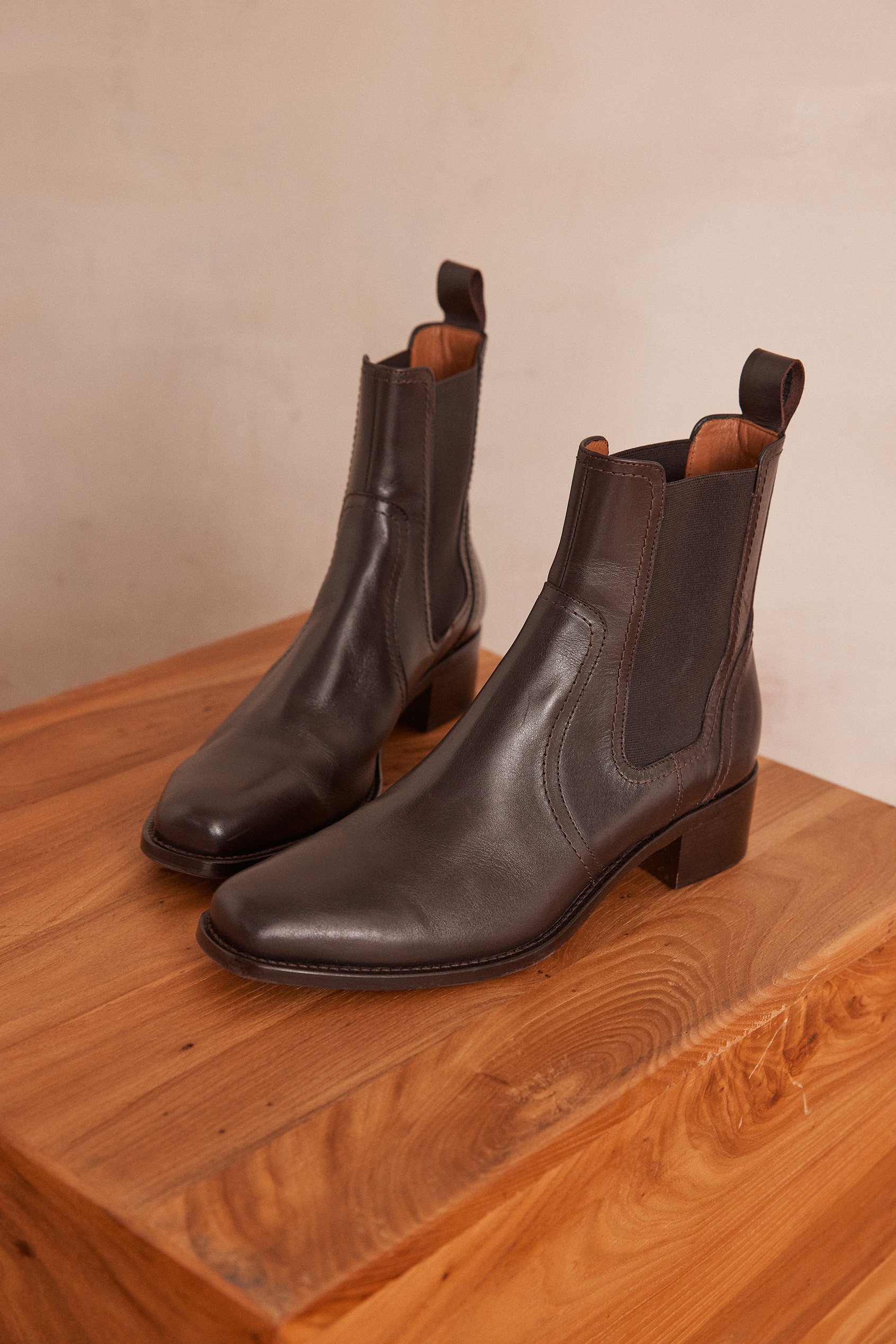 Bottines VANIA en cuir Femme | CHOCOLAT | Maison 123