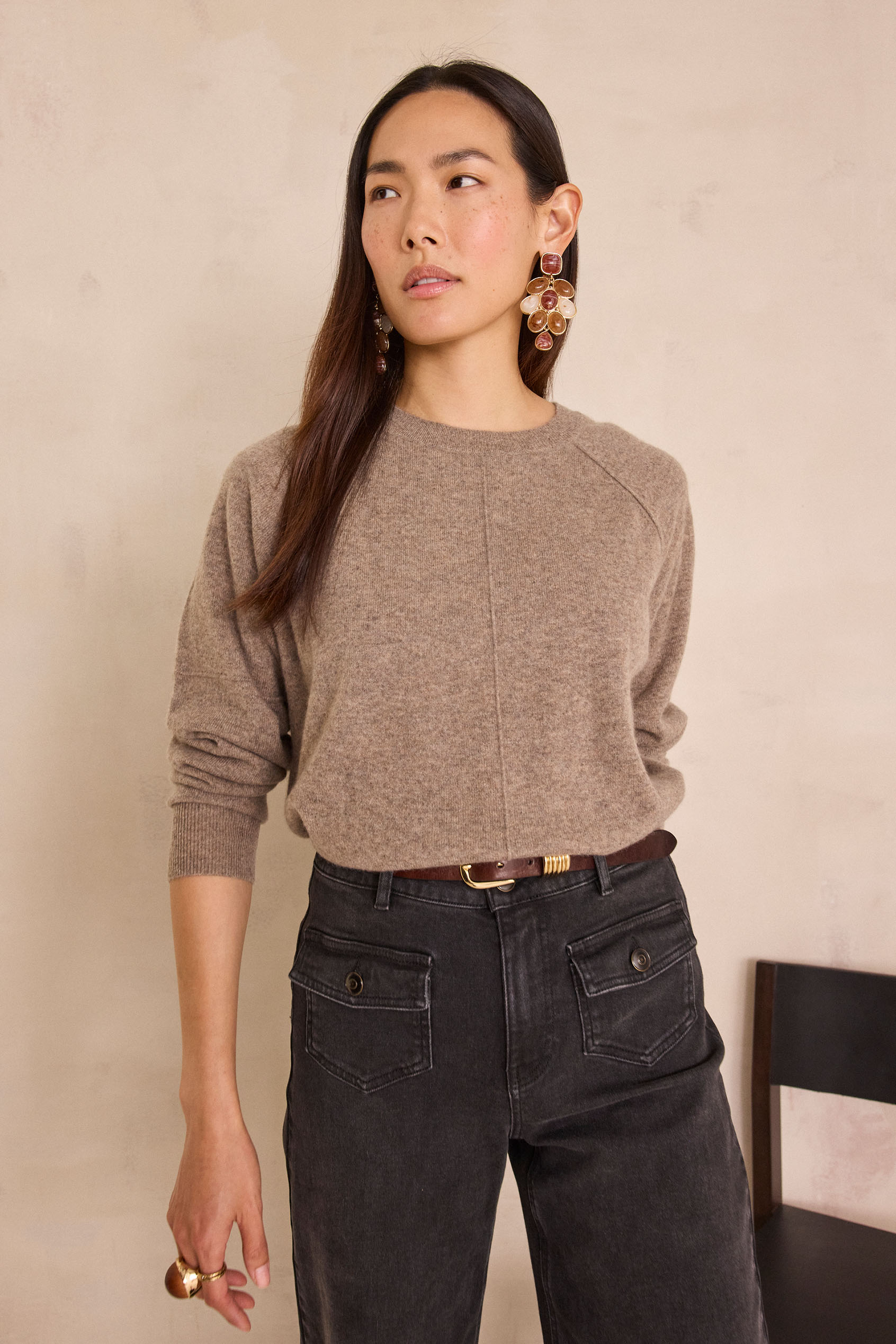 Pull en 100% cachemire 2 fils ARY Femme | TAUPE CLAIR | Maison 123
