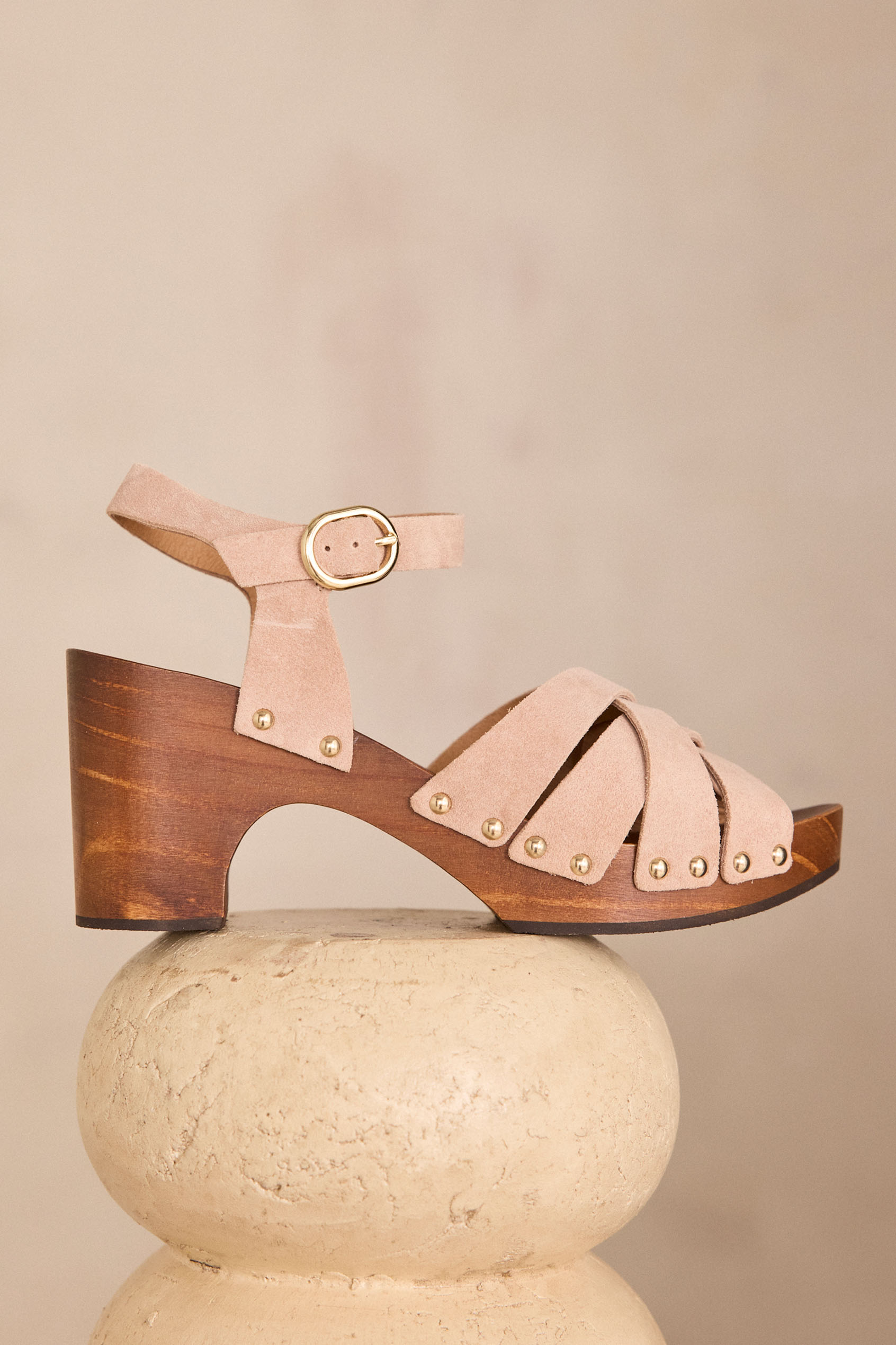 Sandales à talons en cuir SIA Femme | ROSE PALE | Maison 123